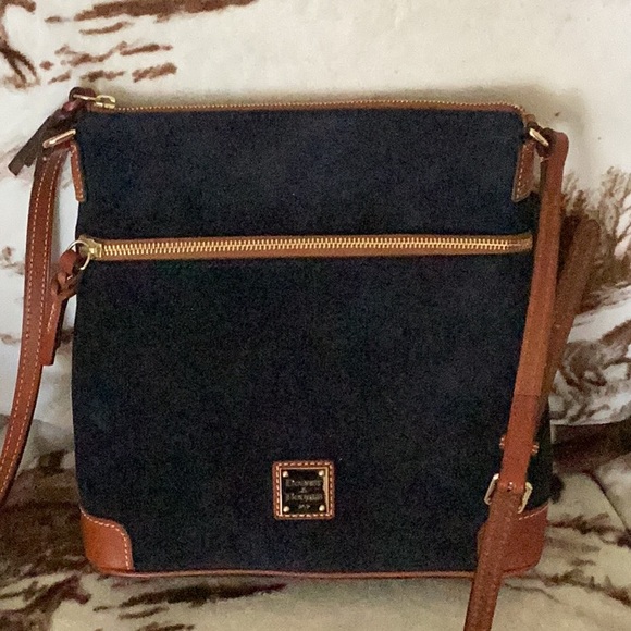 Dooney & Bourke | Bags | Dooney Bourke Navy Blue And Brown Bag | Poshmark